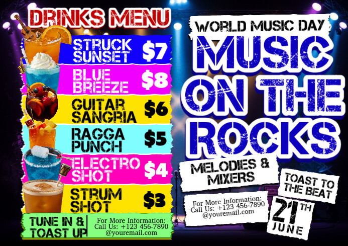 Copy of World Music Day: Music On The Rocks | PosterMyWall