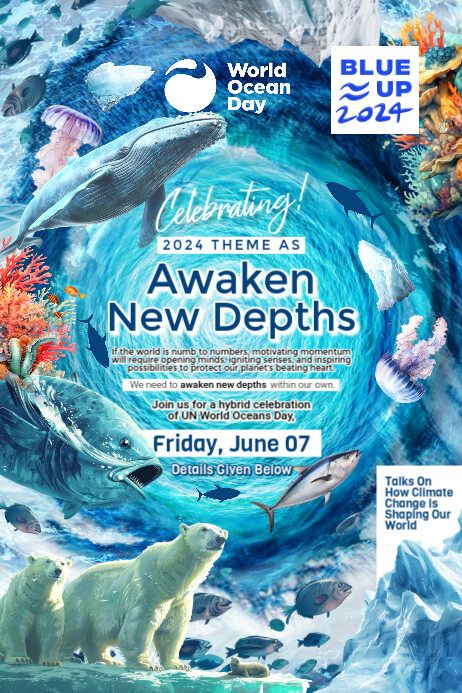 World Oceans Day 2024 Theme Template | PosterMyWall