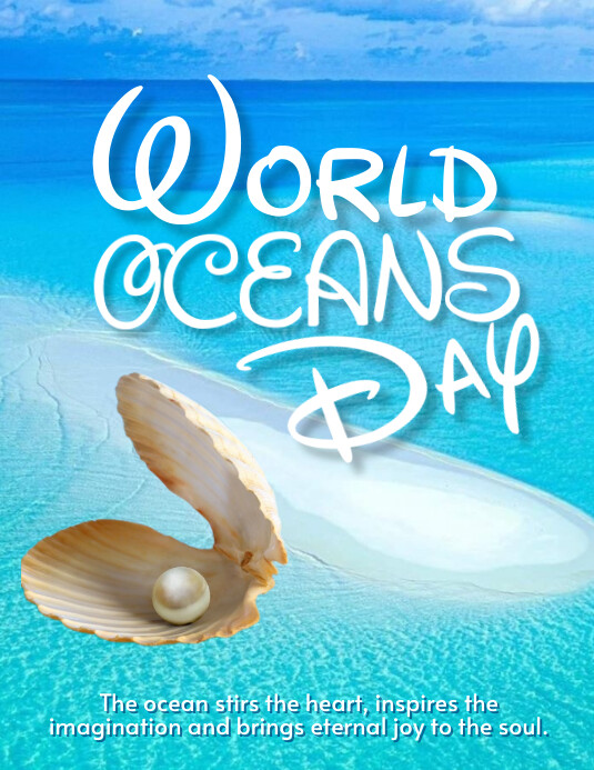 World Oceans Day Blue Flyer Template | PosterMyWall