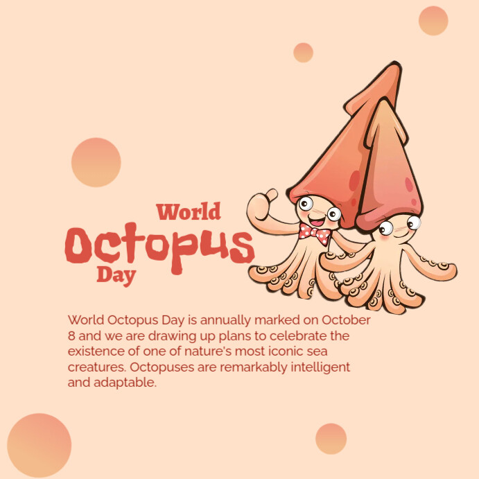 World Octopus Day Instagram Post Template | PosterMyWall