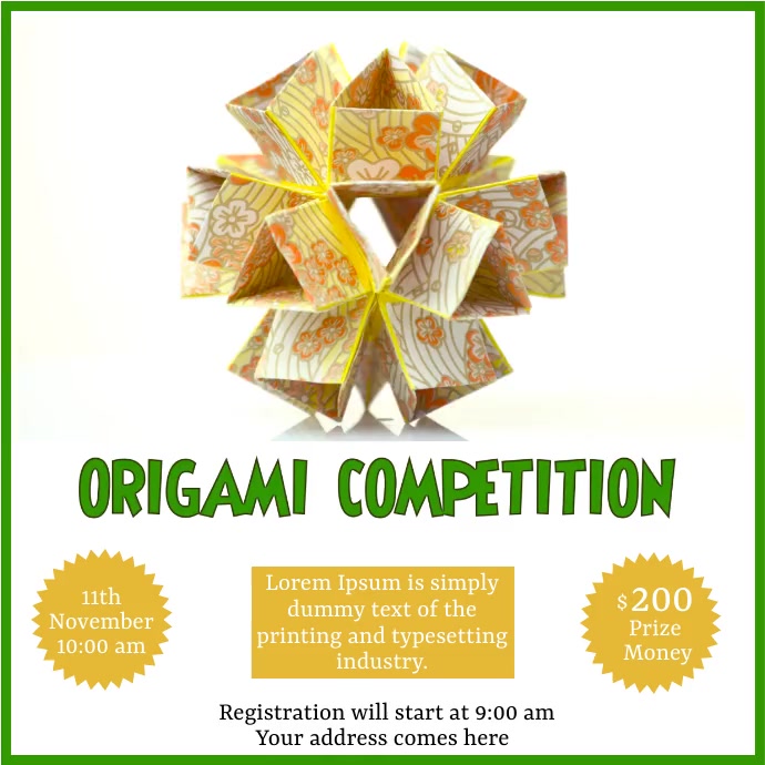 World Origami Day, Origami Day Template | PosterMyWall