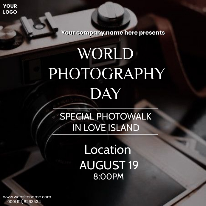 World photography day templete 2023 Template | PosterMyWall
