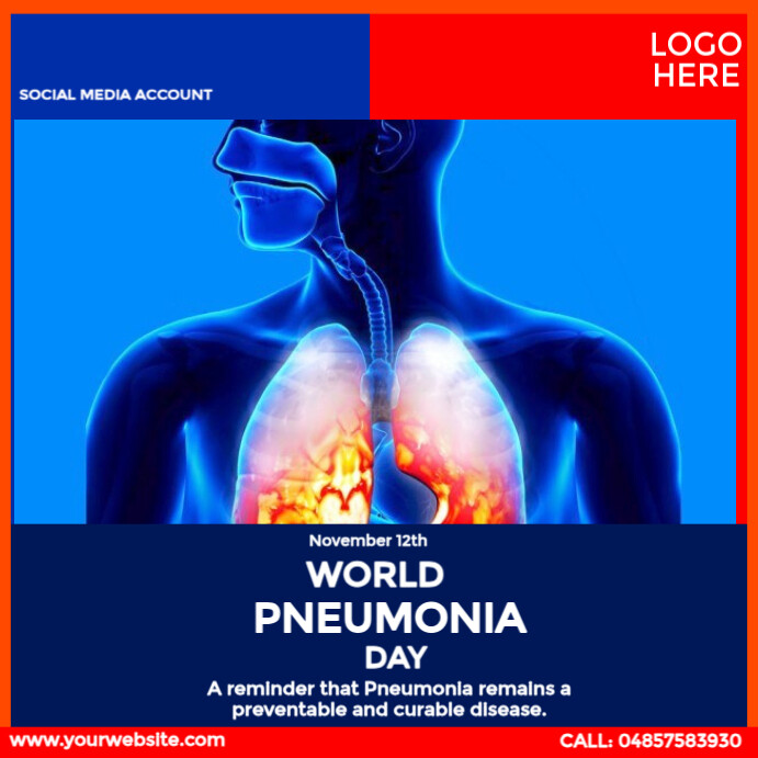Plantilla de World Pneumonia Day Template | PosterMyWall