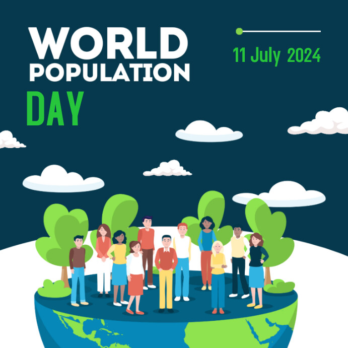 Modèle World population day Instagram post template | PosterMyWall