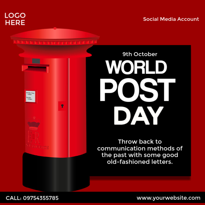Copy of World Post Day Template | PosterMyWall