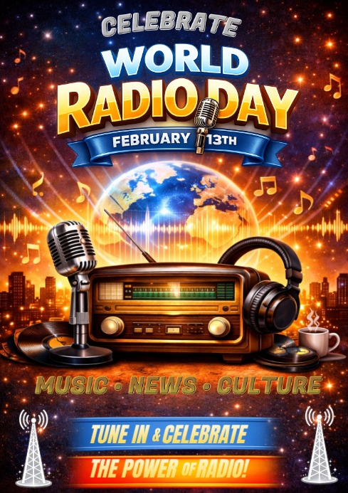 World Radio Day A4 Template | PosterMyWall
