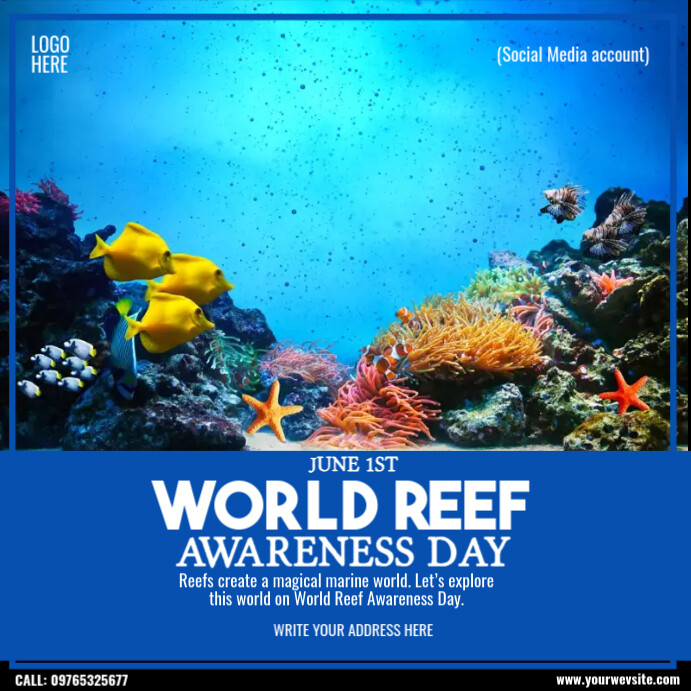 Copy of world reef awareness day | PosterMyWall