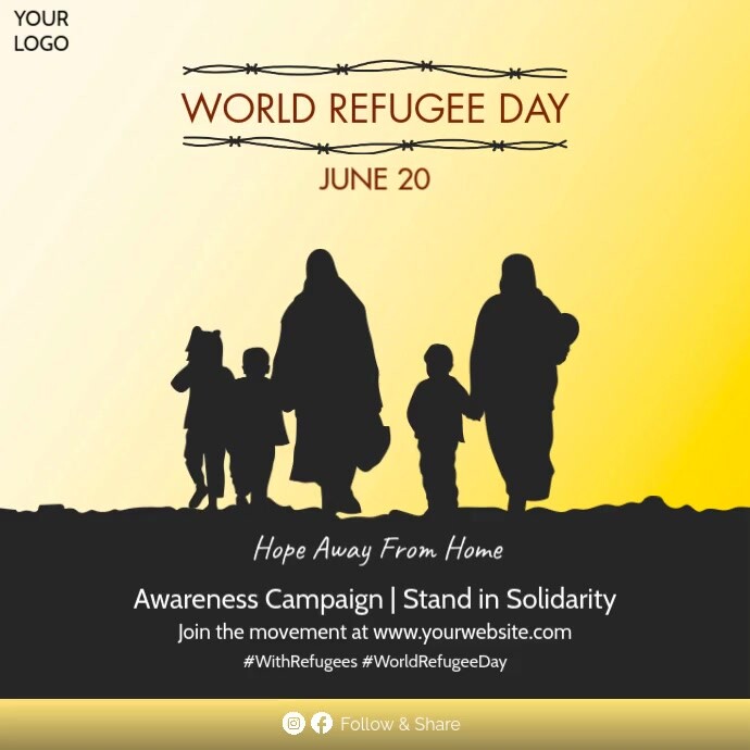 Copy of World Refugee Day Awareness Campaign Instagram Post Template | PosterMyWall