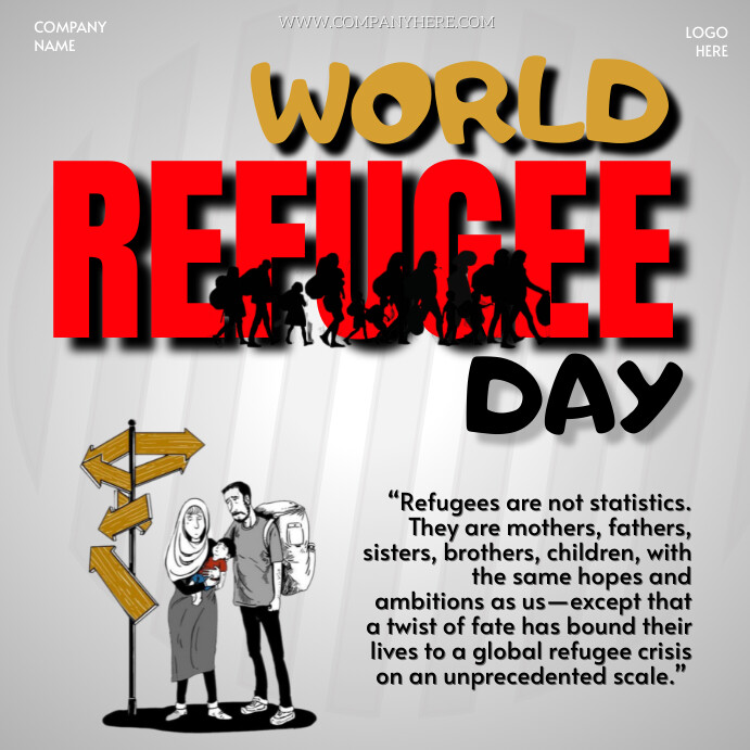 Plantilla de World Refugees Day Grey Square | PosterMyWall