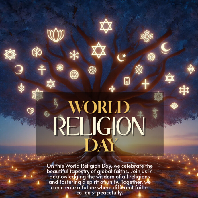 Copy of World Religion Day; One World, Many Faiths | PosterMyWall