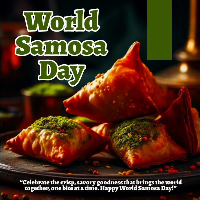 Plantilla de World Samosa Day black Instagram post | PosterMyWall