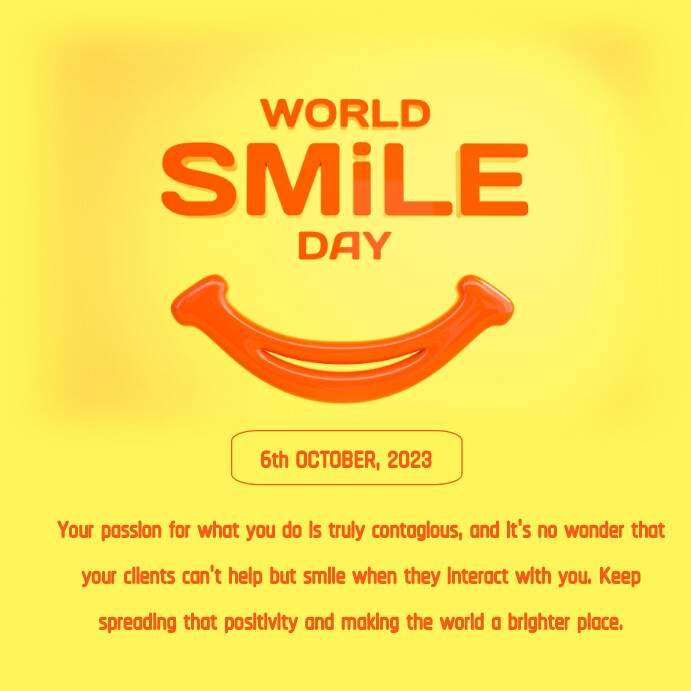 World smile day,smile day greeting card Template | PosterMyWall