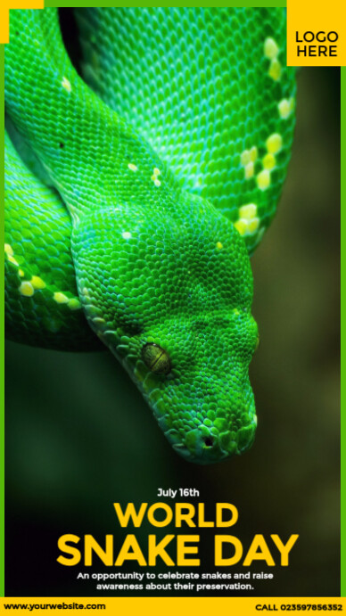 Plantilla de World Snake Day Template | PosterMyWall