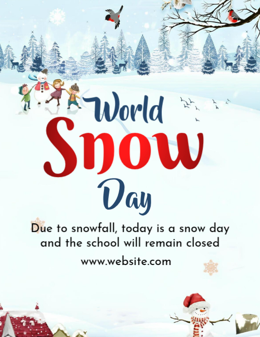 world Snow Day Flyer (us Letter) Template | PosterMyWall