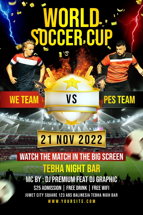 World Soccer Cup Flyer / Poster Template | PosterMyWall