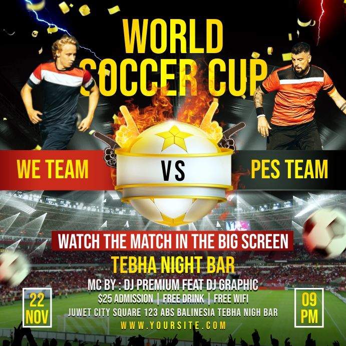 World Soccer Cup Flyer / Poster Template | PosterMyWall