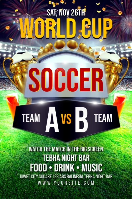 World Soccer Cup Flyer / Poster Template | PosterMyWall