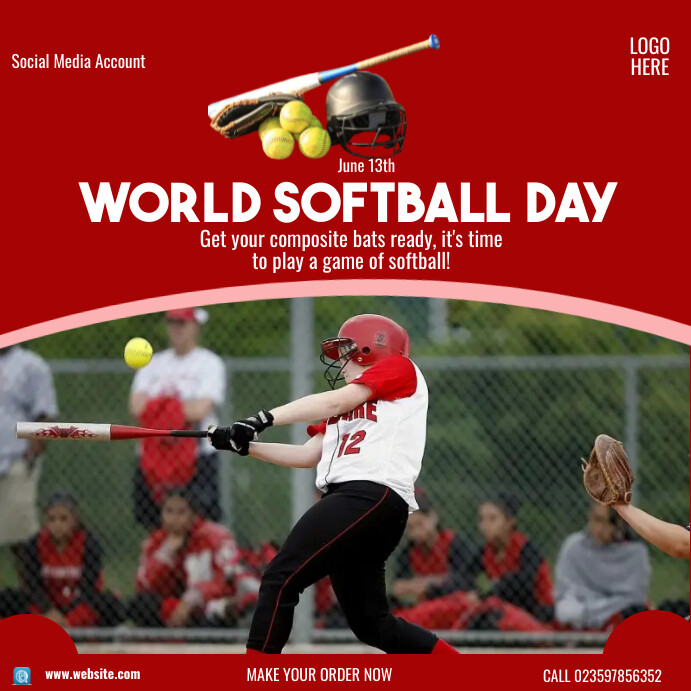 world softball day Template | PosterMyWall