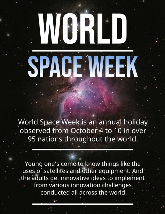 World Space Week Template | PosterMyWall
