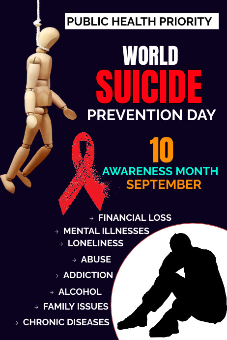 World suicide prevention day poster Template | PosterMyWall