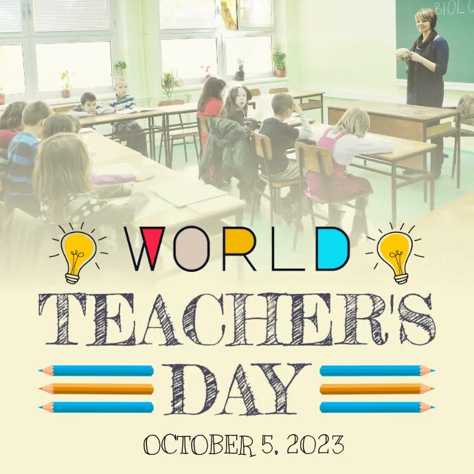 World Teacher's Day October Video Slideshow Template | PosterMyWall