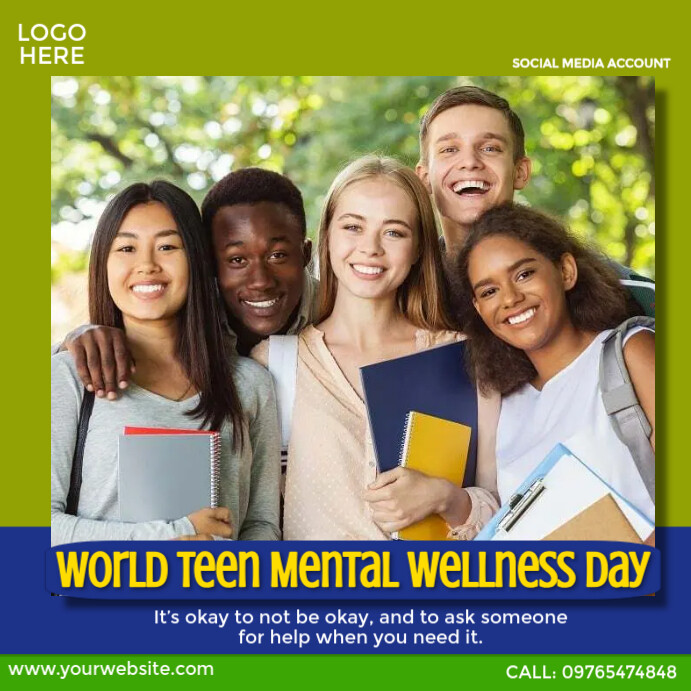 world teen mental wellness day campaign Template | PosterMyWall
