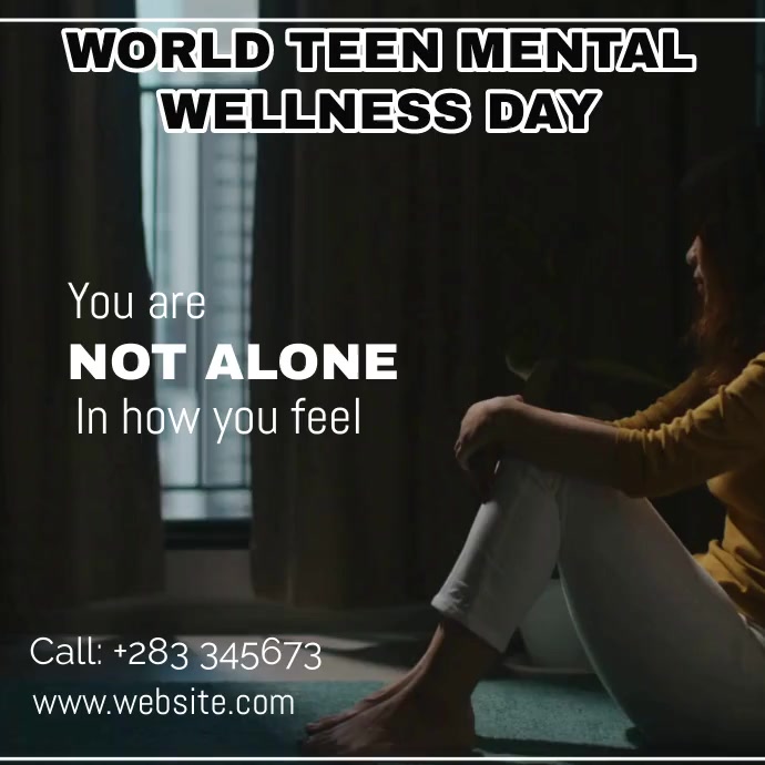 world teen mental wellness day video template | PosterMyWall