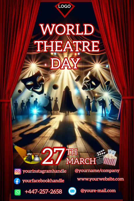 Copy of World Theatre Day Poster Template | PosterMyWall