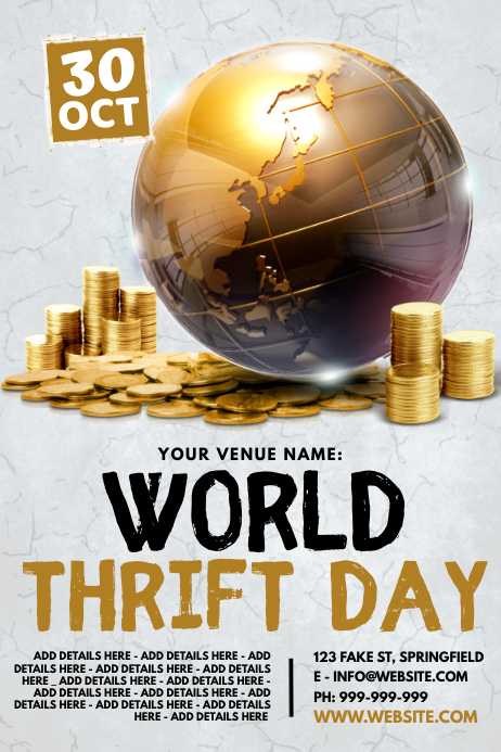 World Thrift Day Poster Template | PosterMyWall