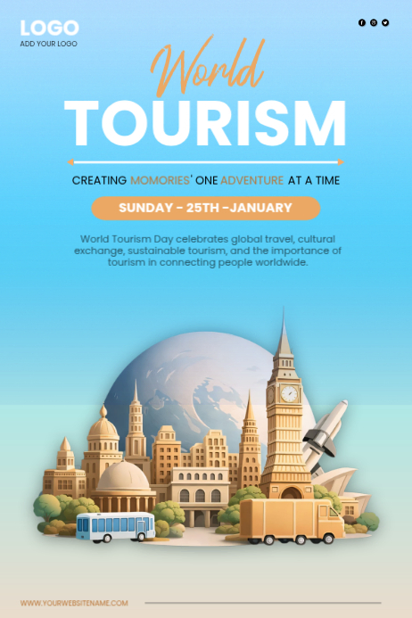 World Tourism Day poster Template | PosterMyWall