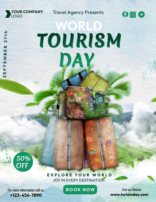 Plantilla de world tourism day poster template flyer | PosterMyWall