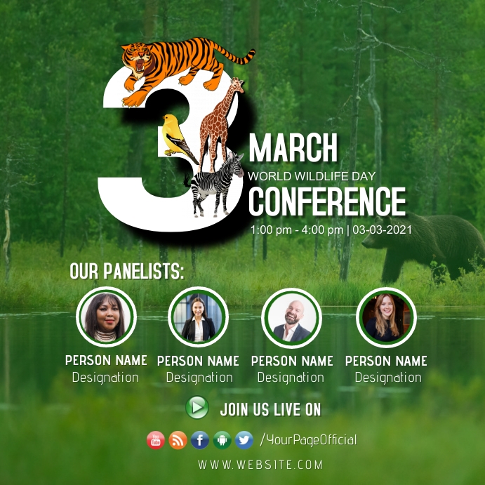 การประชุมสัมมนาสัตว์ป่าโลกโซเชียลมีเดีย เทมเพลต | PosterMyWall