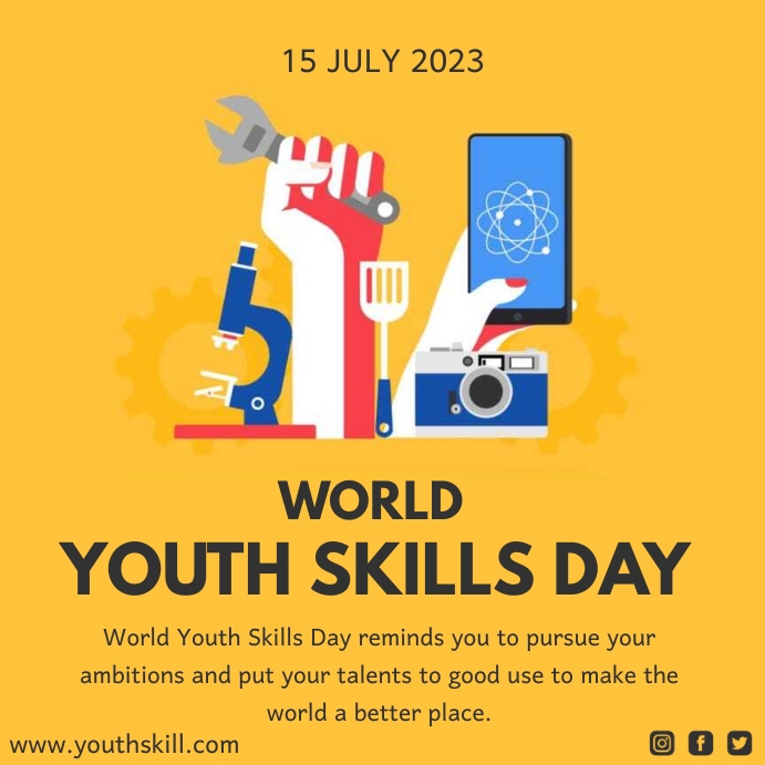 World youth skills day template design. | PosterMyWall