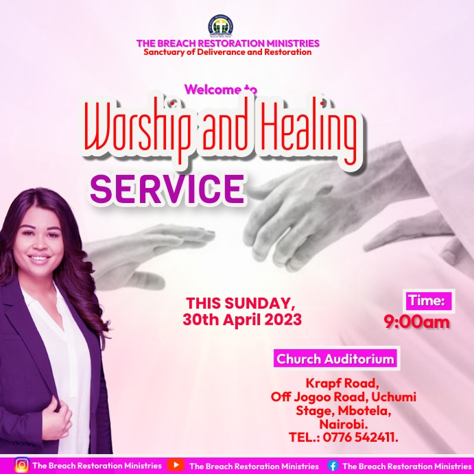 Worship ad Healing service Template | PosterMyWall