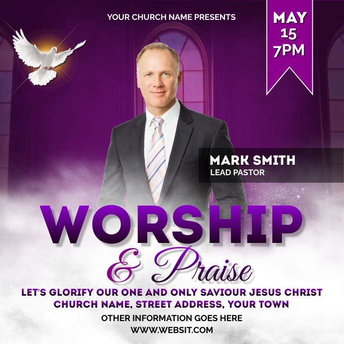 Worship and Praise Template | PosterMyWall