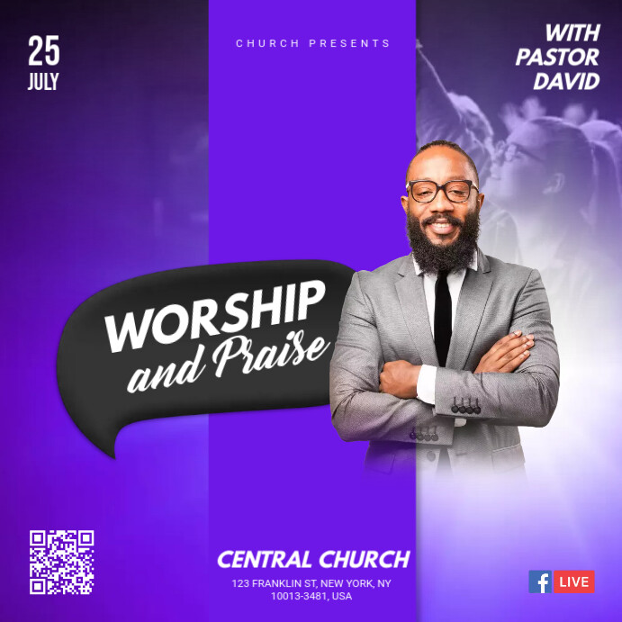 Plantilla de Worship and praise design | PosterMyWall