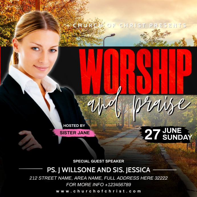 Copy of worship and praise | PosterMyWall