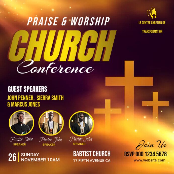 Worship Church Conference Template | PosterMyWall