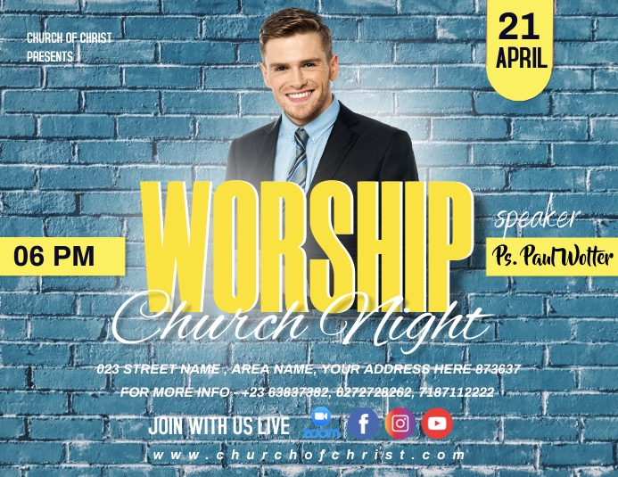 Worship church night Template | PosterMyWall