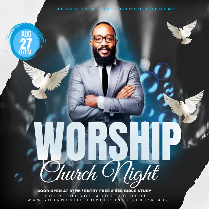 Copy of Worship Church Night | PosterMyWall