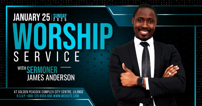 Worship church service ad Template | PosterMyWall