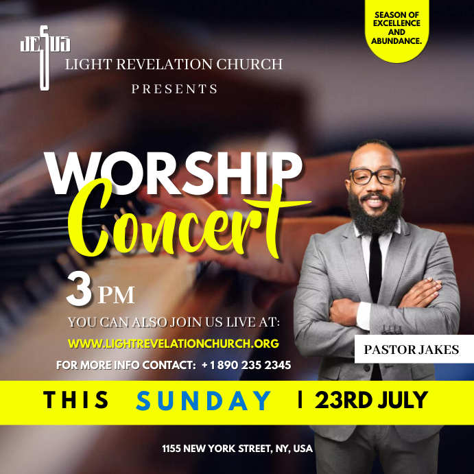 Copy of WORSHIP CONCERT POSTER | PosterMyWall