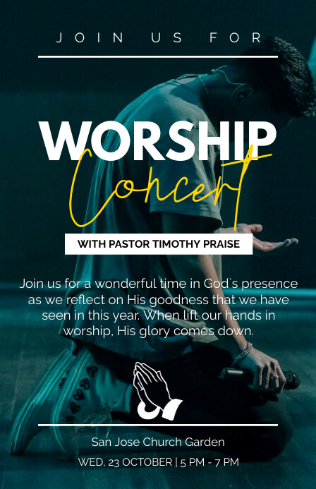 WORSHIP CONCERT POSTER Template | PosterMyWall