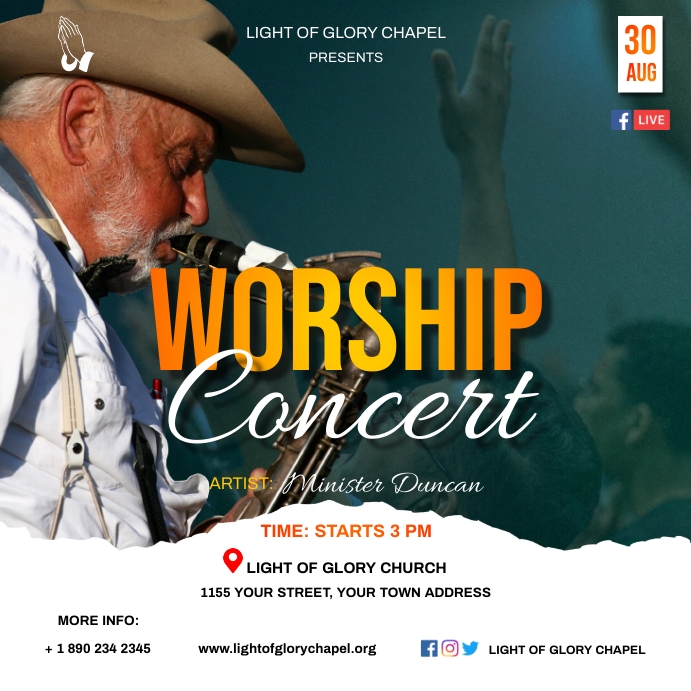 WORSHIP CONCERT POSTER Template | PosterMyWall