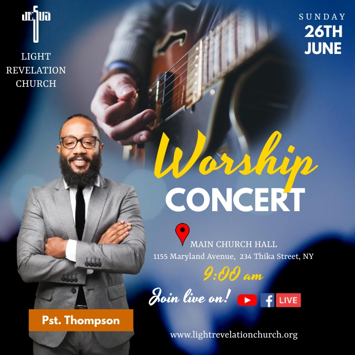 WORSHIP CONCERT POSTER Template | PosterMyWall