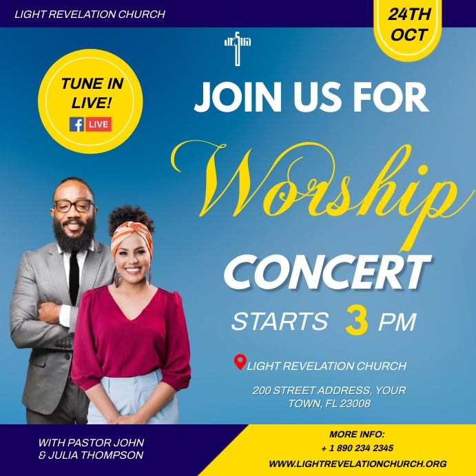 WORSHIP CONCERT POSTER Template | PosterMyWall
