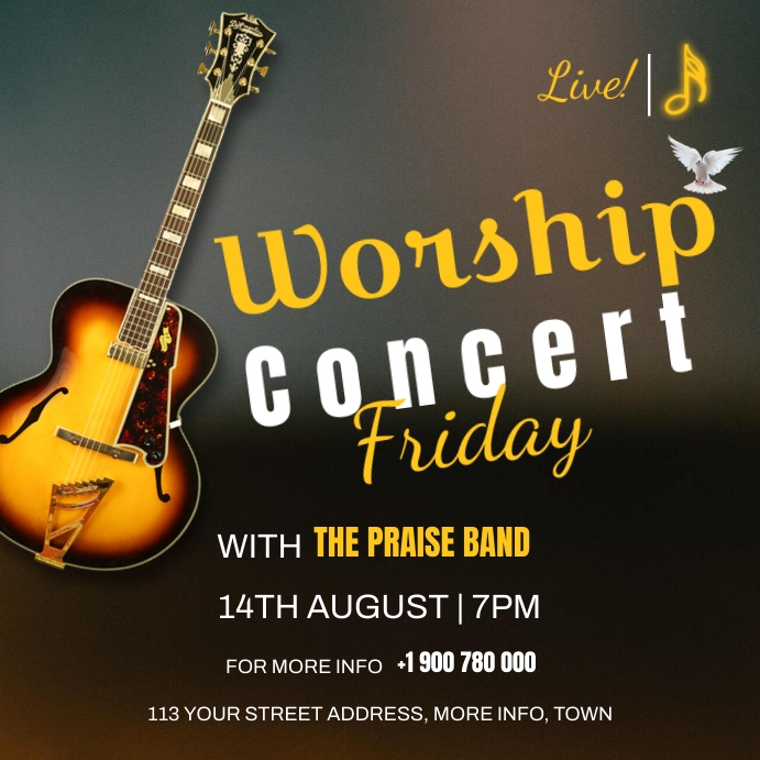 WORSHIP CONCERT POSTER Template | PosterMyWall