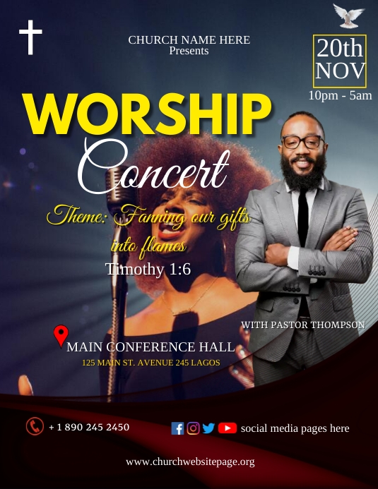 worship concert poster Template | PosterMyWall