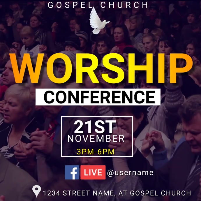 WORSHIP CONFERENCE FLYER Template | PosterMyWall