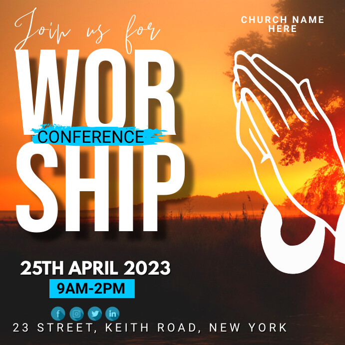 worship conference flyer Template | PosterMyWall